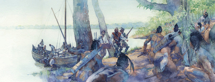 John Smith Coming Ashore (original, framed) – Annapolis Collection Gallery